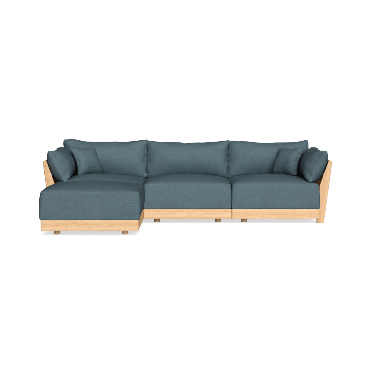 Modular Bondi Latte 3-Seater Sectional in Slate Blue | Memory Foam Ble ...