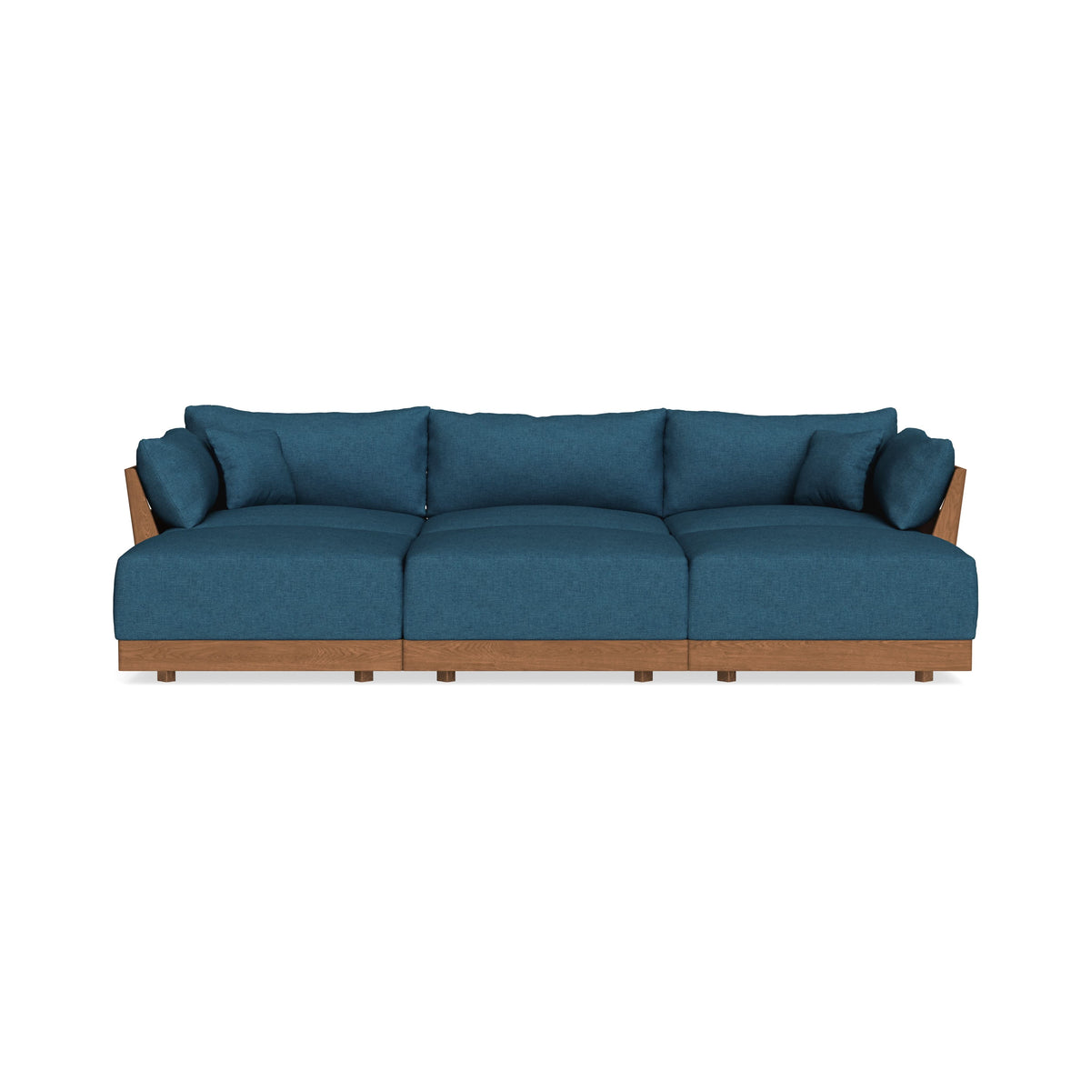 Modular Bondi Espresso 3-Seater Daybed Sofa Sectional in Yale Blue | C ...