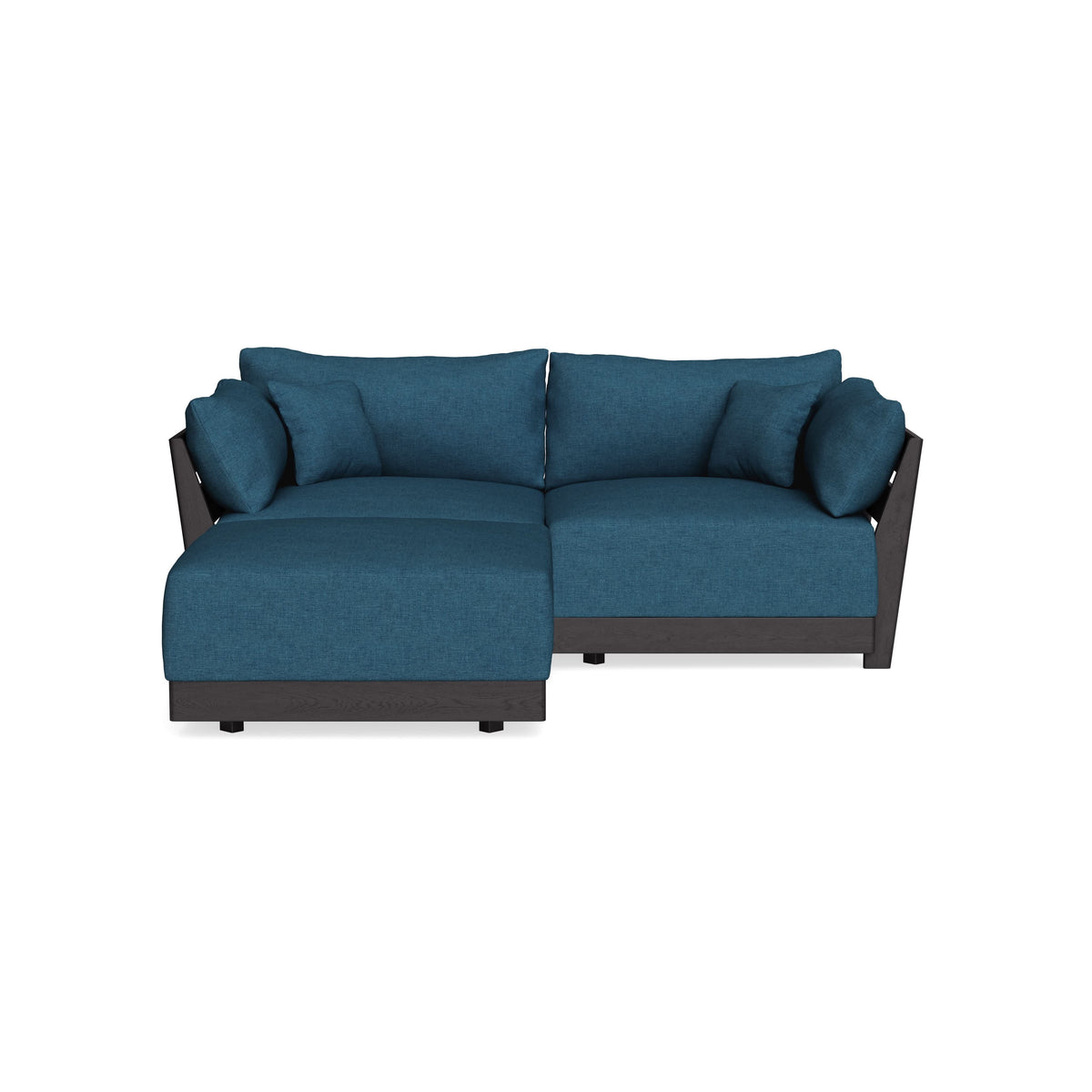 Modular Bondi Black 2-Seater Sectional in Yale Blue | Classic Blend ...