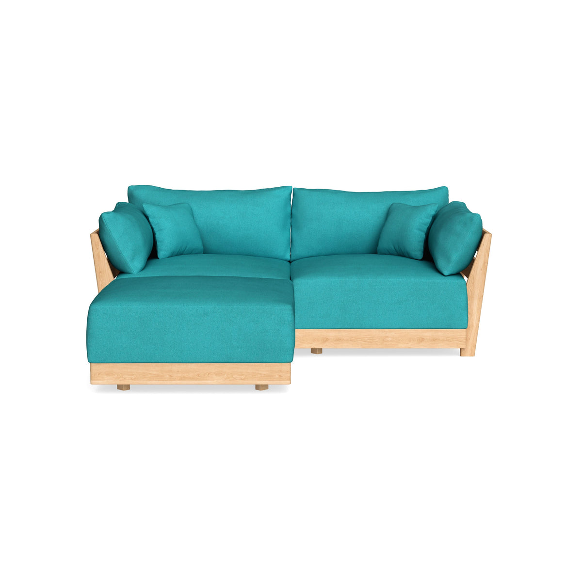 Modular Bondi Latte 2-Seater Sectional in Pool | Memory Foam Blend ...