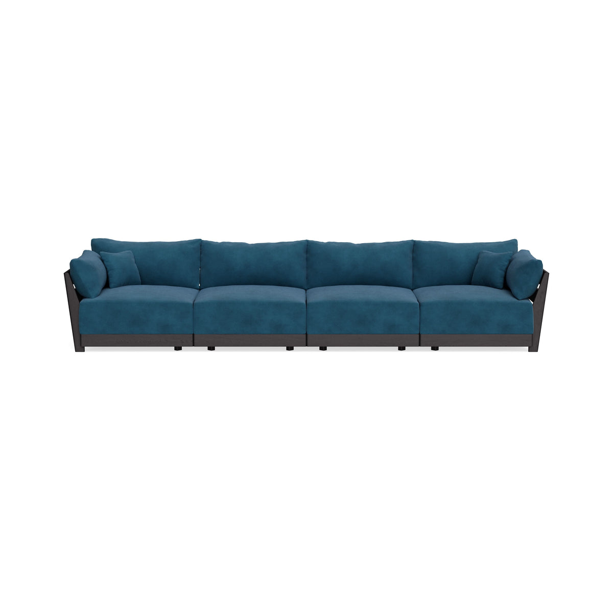 Modular Bondi Black 4-Seater Sofa in Commodore Blue | Memory Foam Blen ...