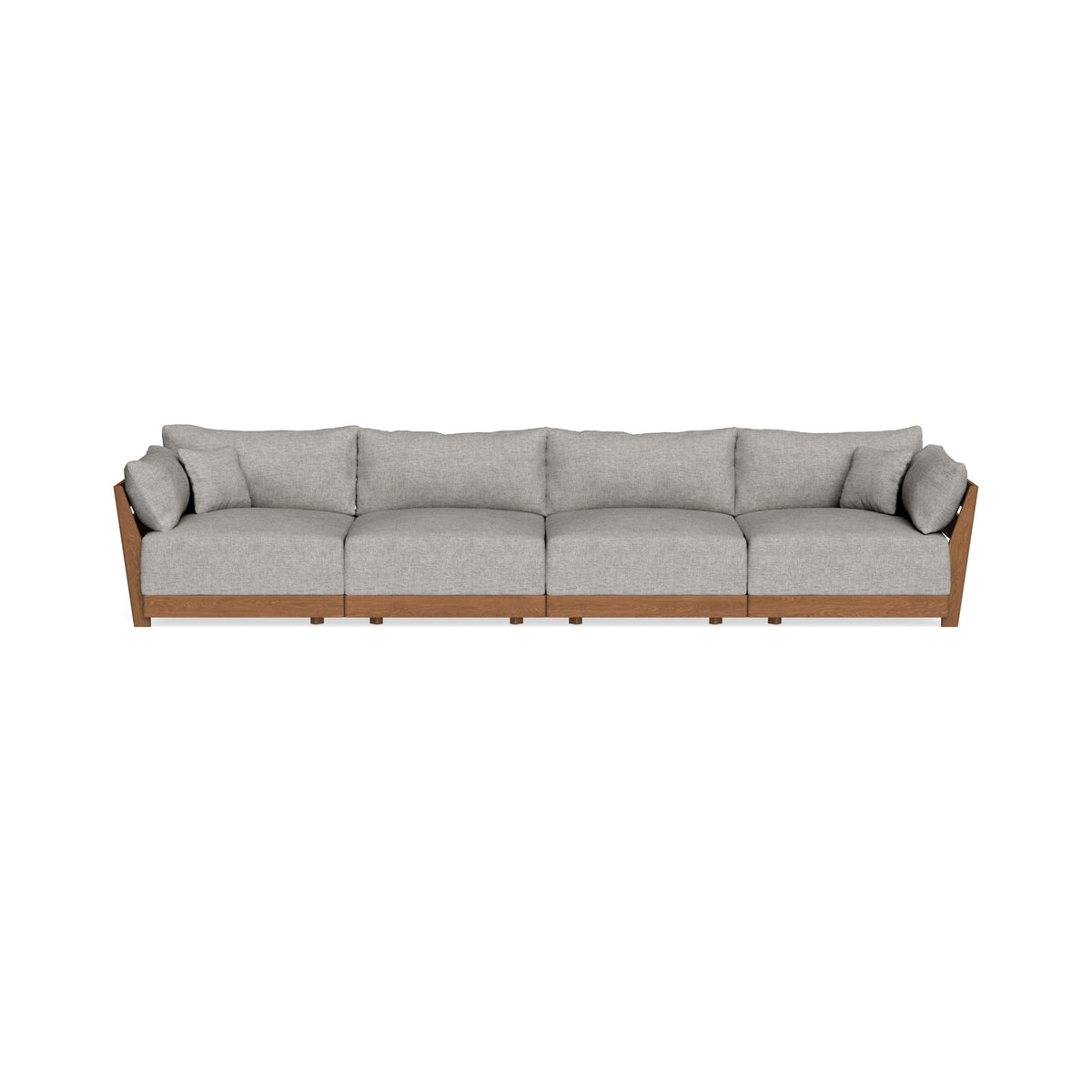 Modular Bondi Espresso 4-Seater Sofa in Fog | Memory Foam Blend ...