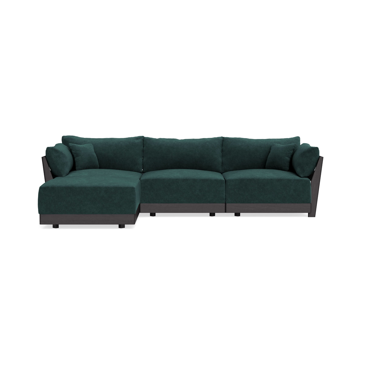 Modular Bondi Black 3-Seater Sectional in Harbor Blue | Classic Blend ...