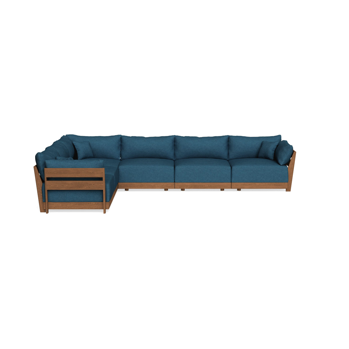 Modular Bondi Espresso 6-Seater Corner Sectional in Yale Blue | Classi ...