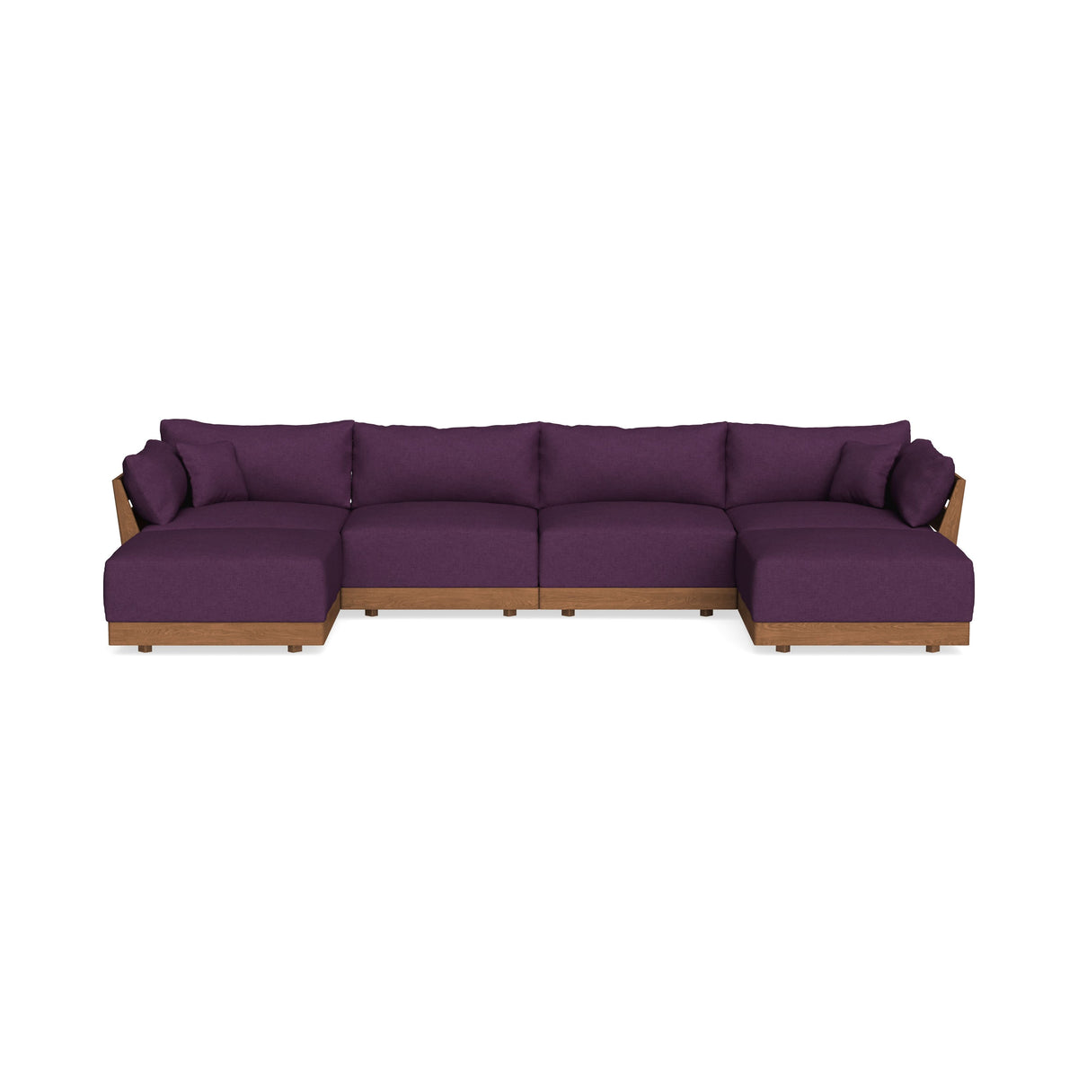 Modular Bondi Espresso 4 Seater U Sectional In Aubergine Classic Ble