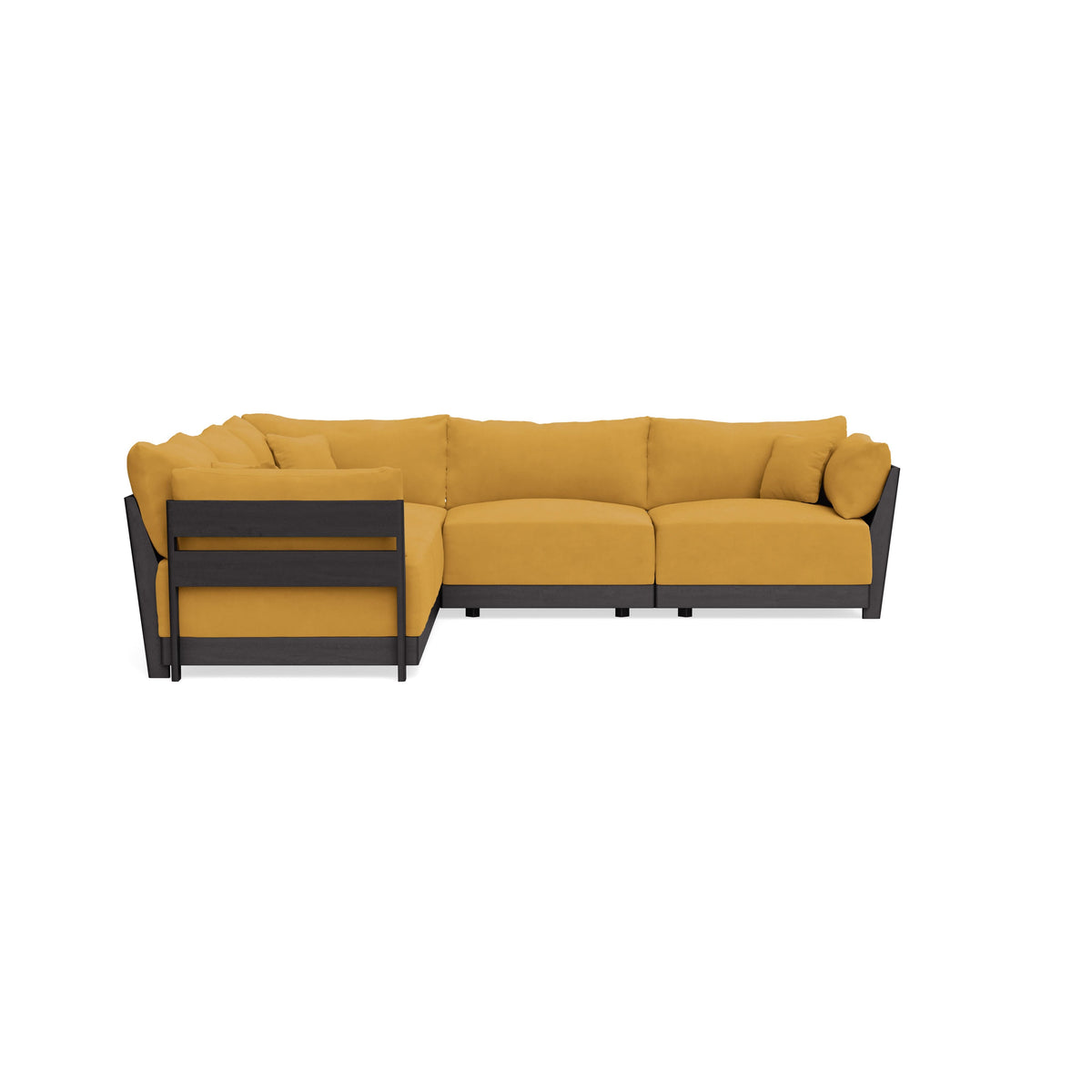 Modular Bondi Black 5-Seater Corner Sectional in Honey | Memory Foam B ...