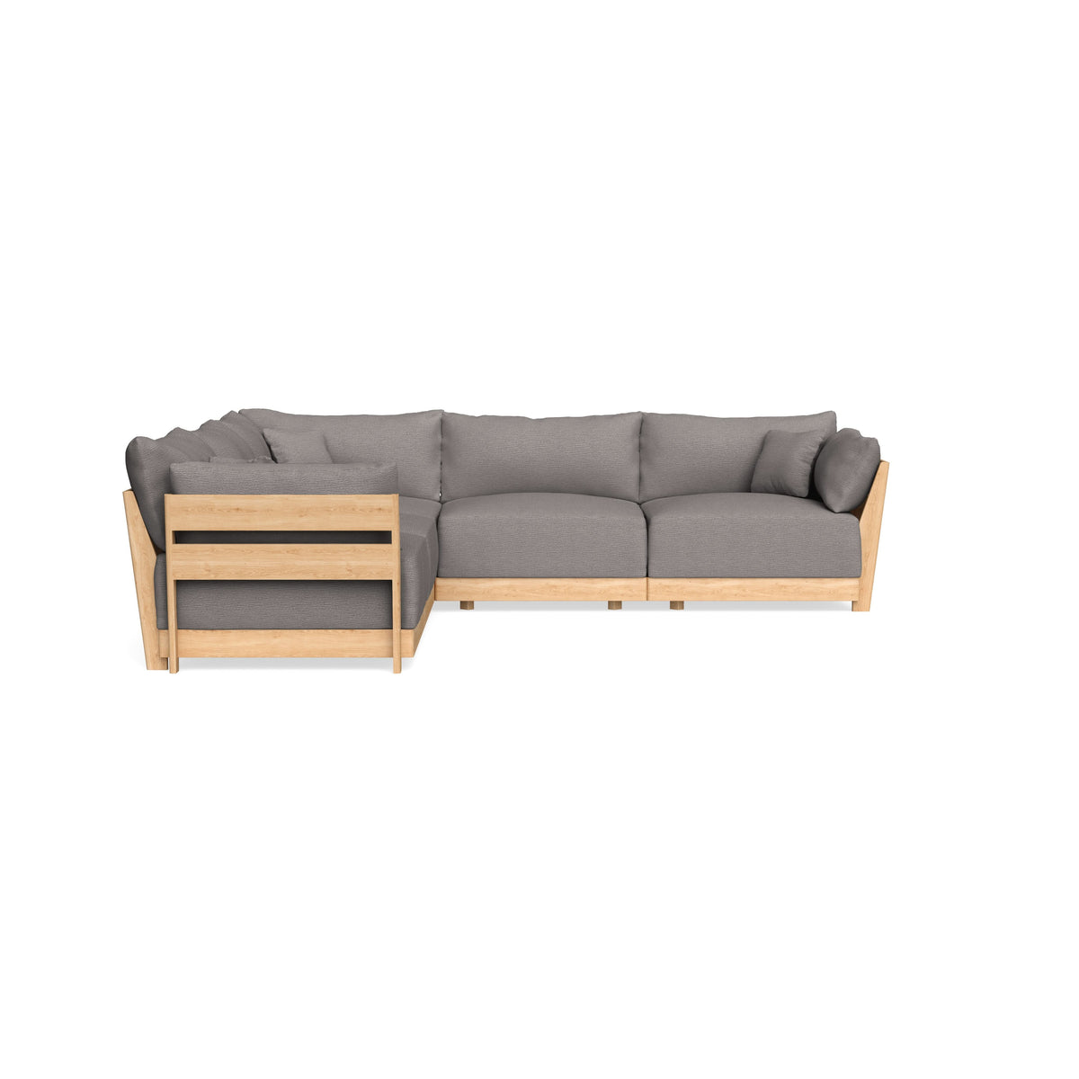 Modular Bondi Latte 5-Seater Corner Sectional in Cement | Classic Blen ...