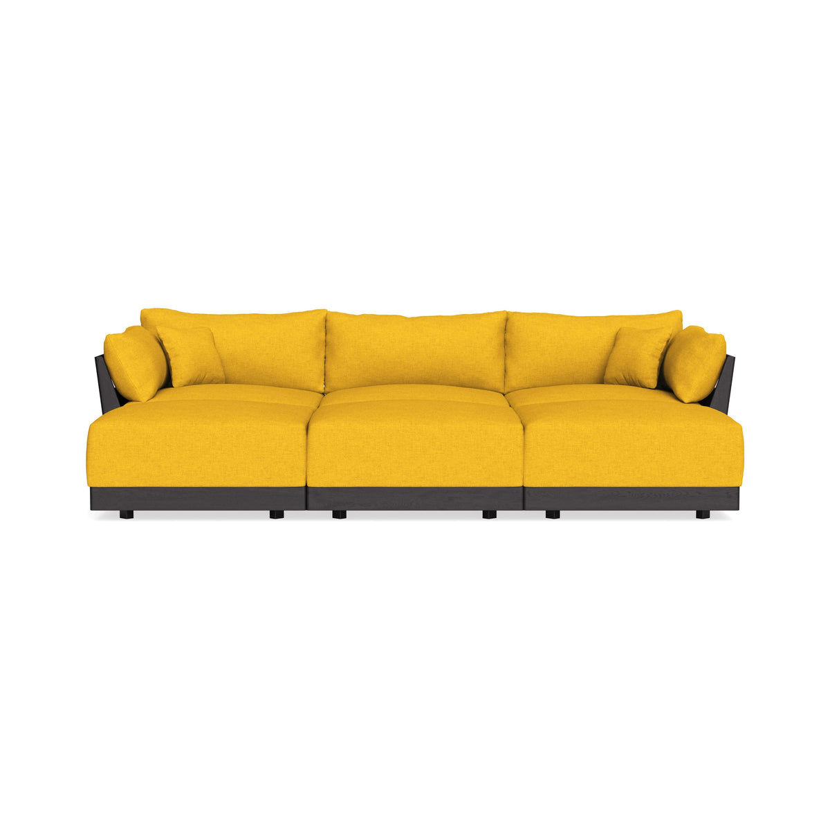 Modular Bondi Black 3-Seater Daybed Sofa Sectional in Sunflower | Clas ...