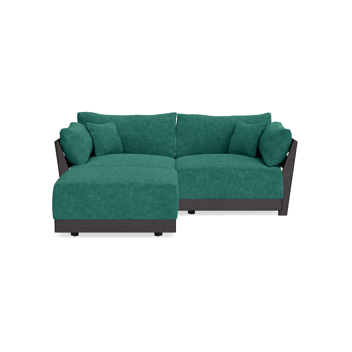 Modular Bondi Black 2-Seater Sectional in Jade Green | Classic Blend ...