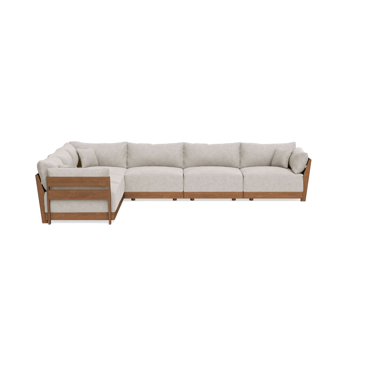 Modular Bondi Espresso 6-Seater Corner Sectional in Alabaster | Memory ...