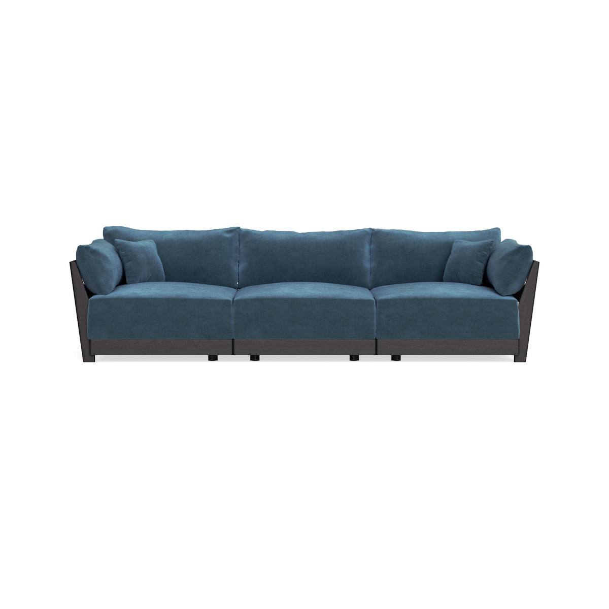 Modular Bondi Black 3-Seater Sofa in Oxford Blue | Memory Foam Blend ...