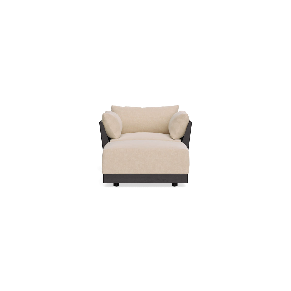 Modular Bondi Black Armchair + Ottoman in Vanilla | Classic Blend ...